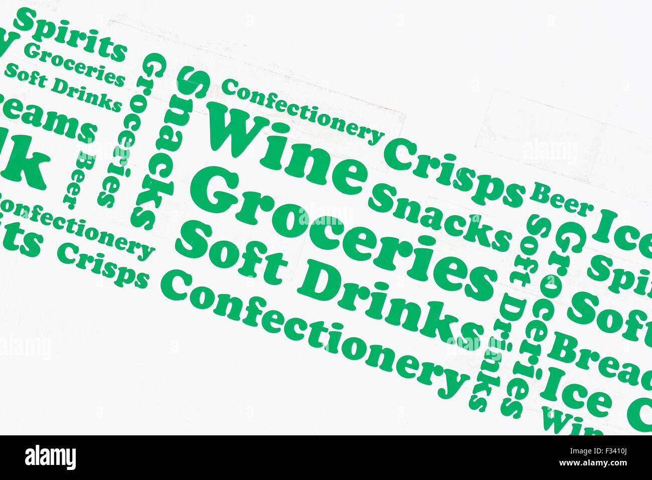 Sign on food shop Stock Photo - Alamy