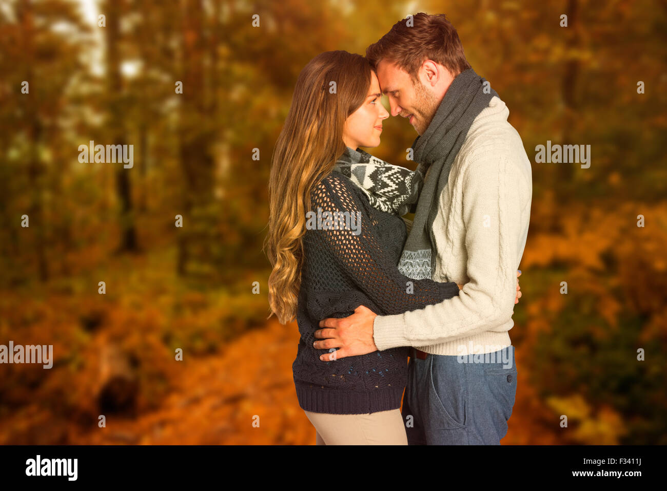 Side view attractive couple hugging hi-res stock photography and images ...
