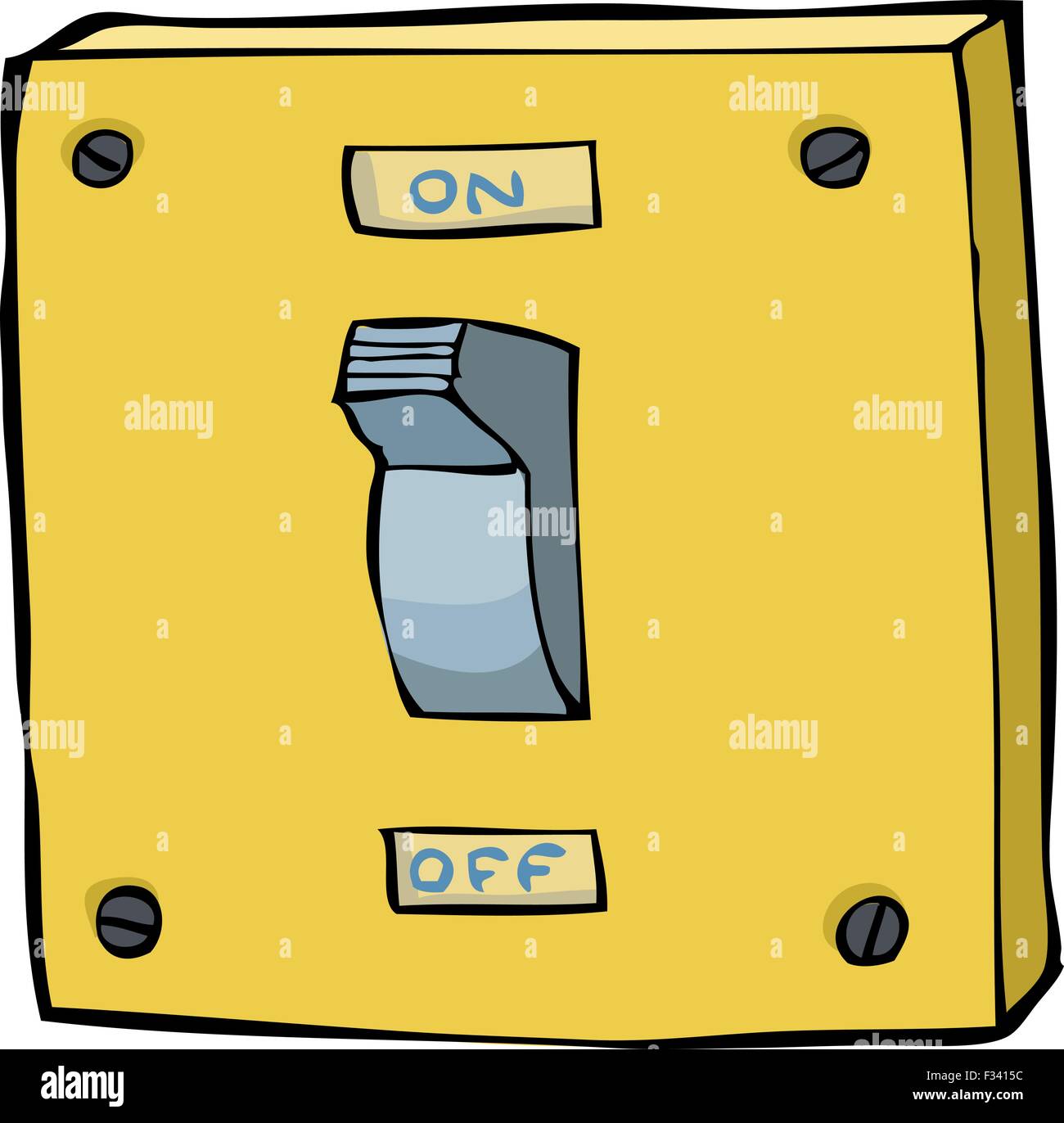 Cartoon Illustration Power Light Switch High Resolution Stock ...