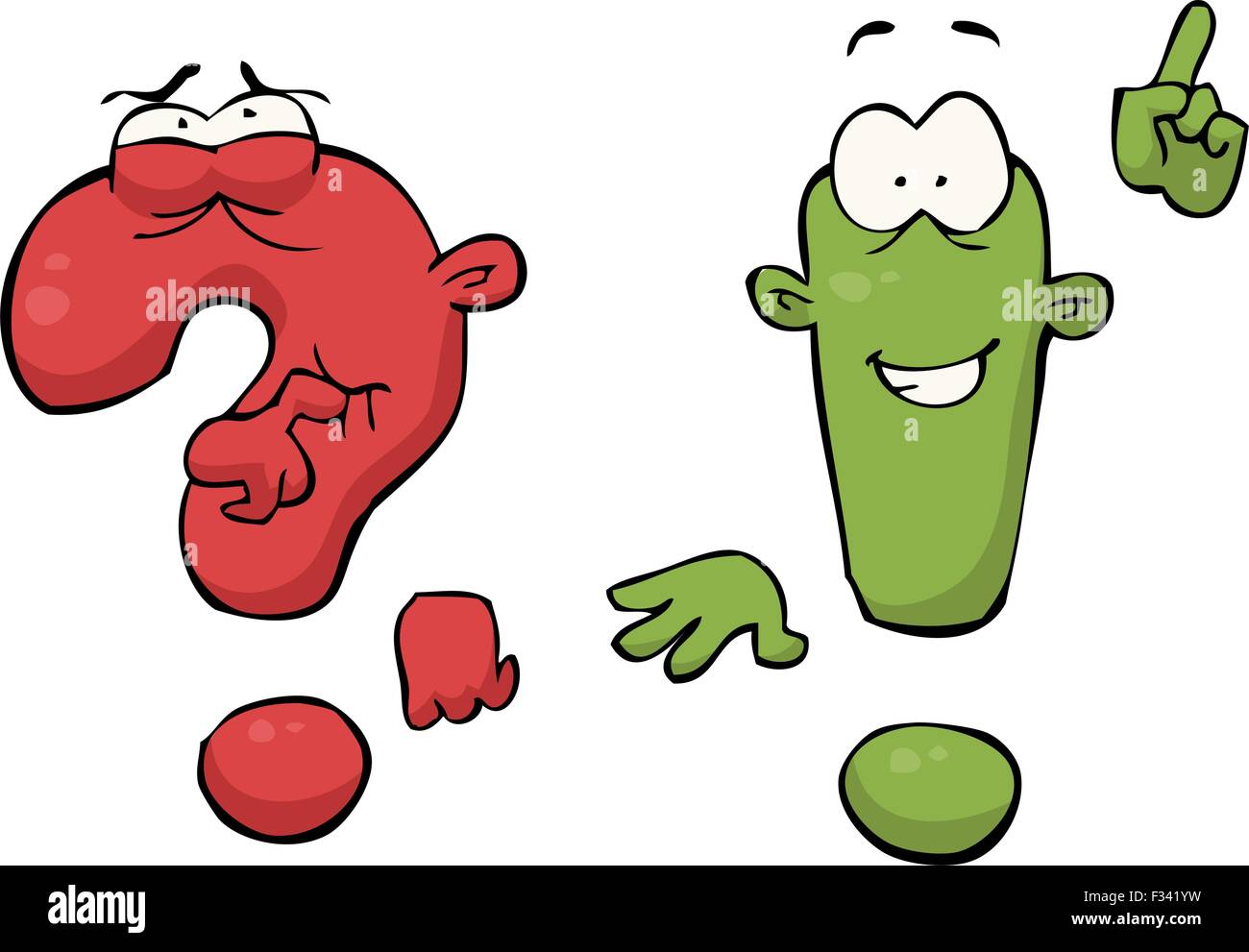 Cartoon Exclamation Mark Character Isolated High Resolution Stock ...