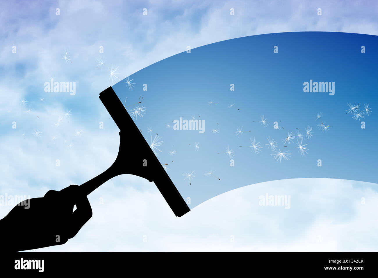 Composite image of hand using wiper Stock Photo - Alamy