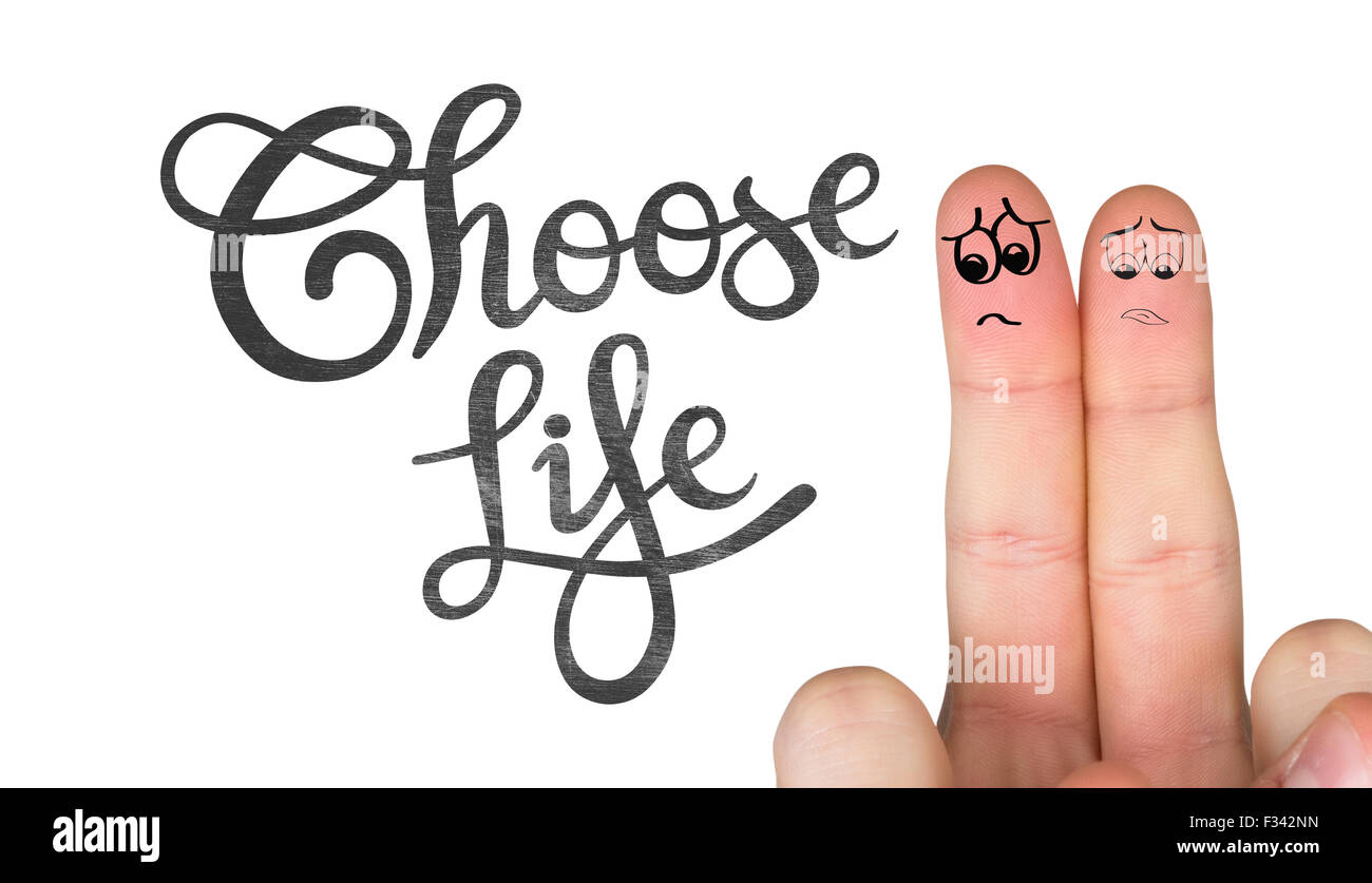 Composite image of sad fingers Stock Photo - Alamy