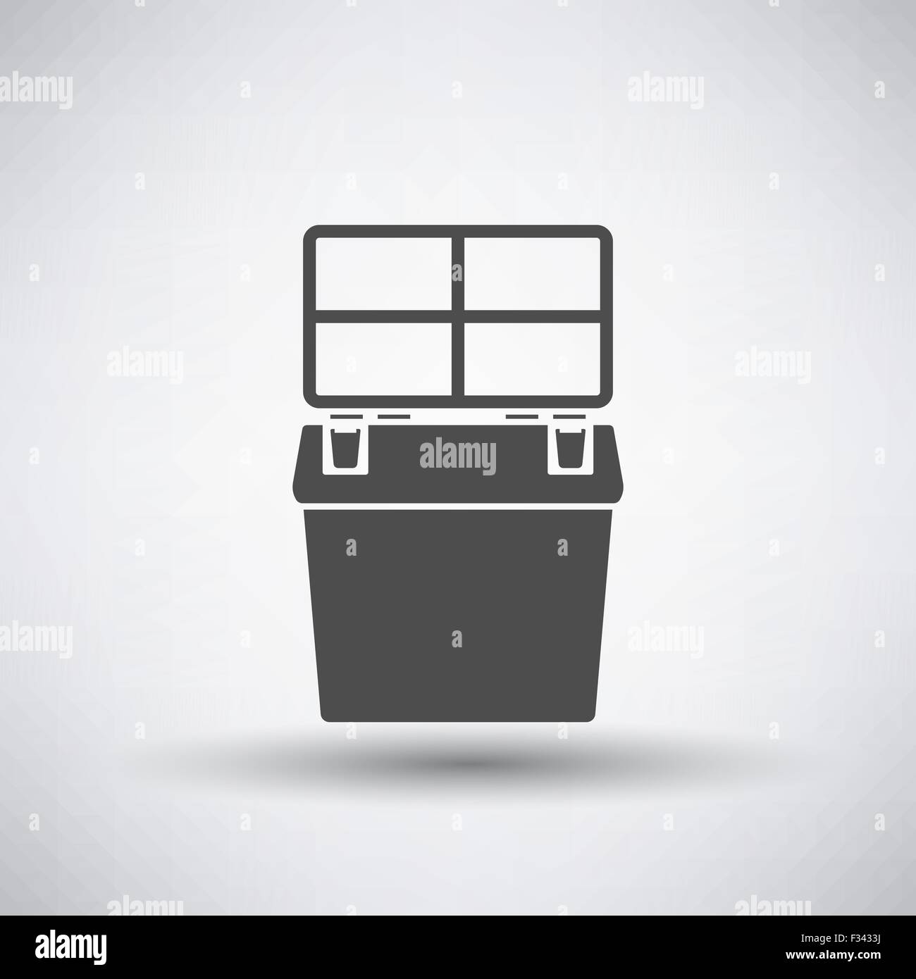 Fishing icon with open box over gray background. Vector illustration ...