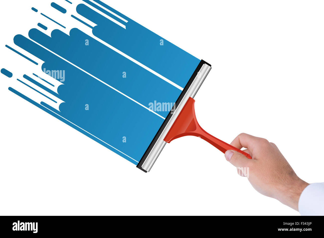 Composite image of hand using wiper Stock Photo - Alamy