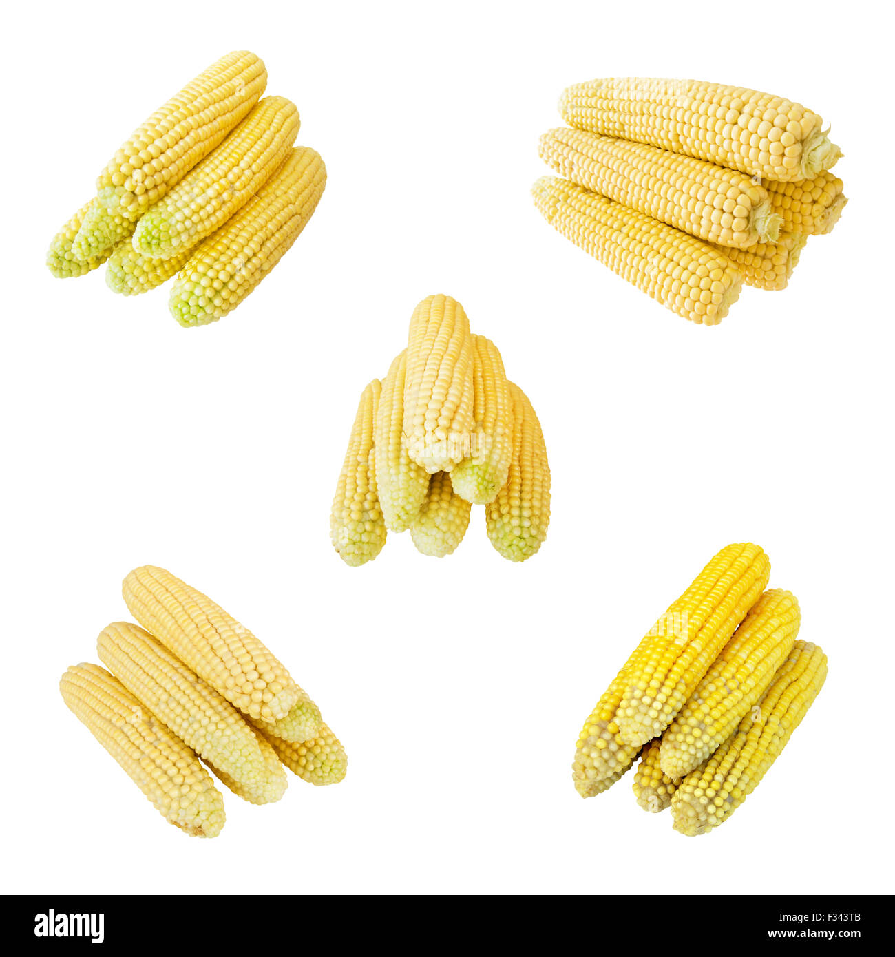 set of corn isolated on the white background Stock Photo - Alamy
