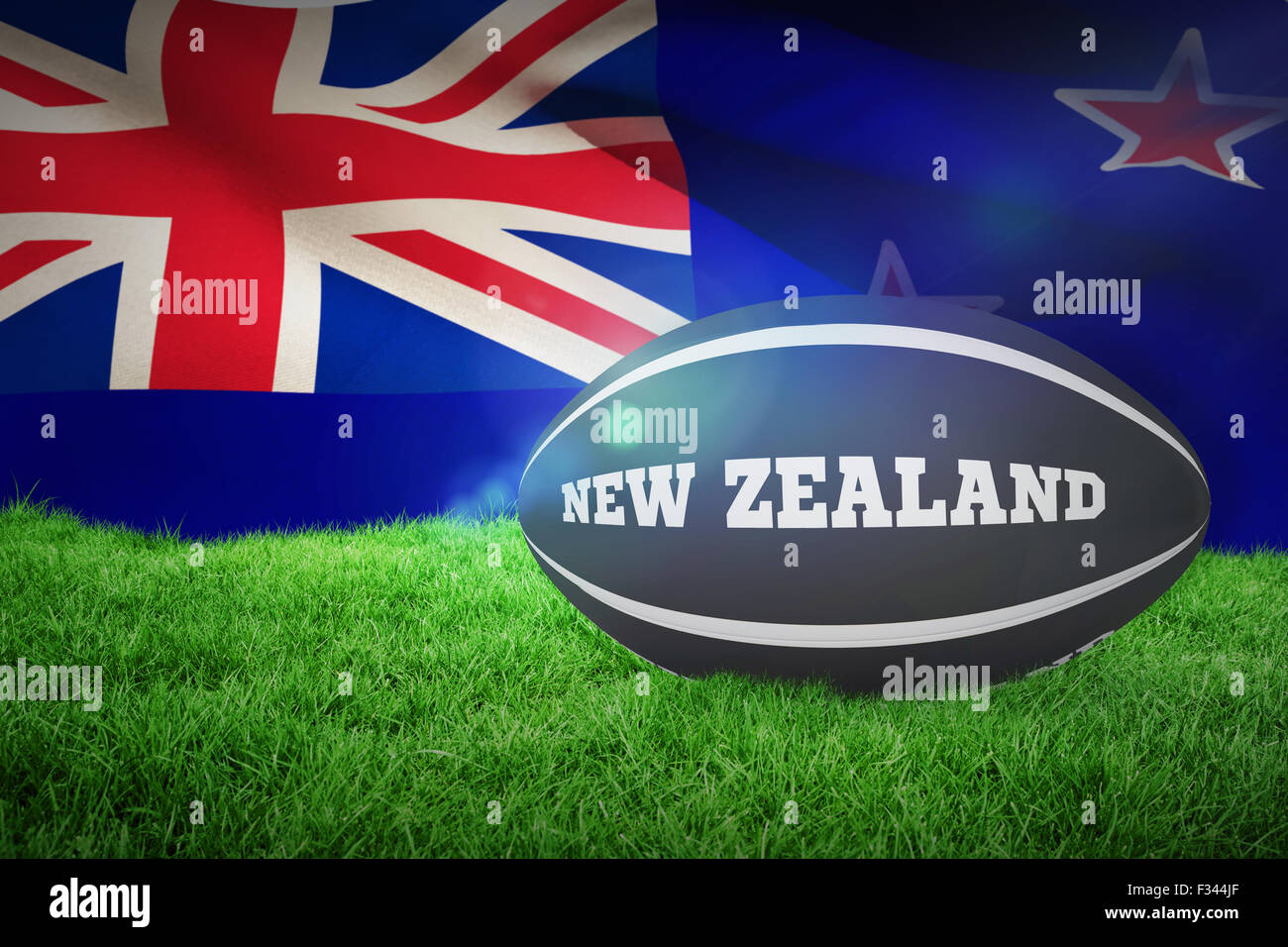 Rugby ball flag new zealand hi-res stock photography and images - Alamy