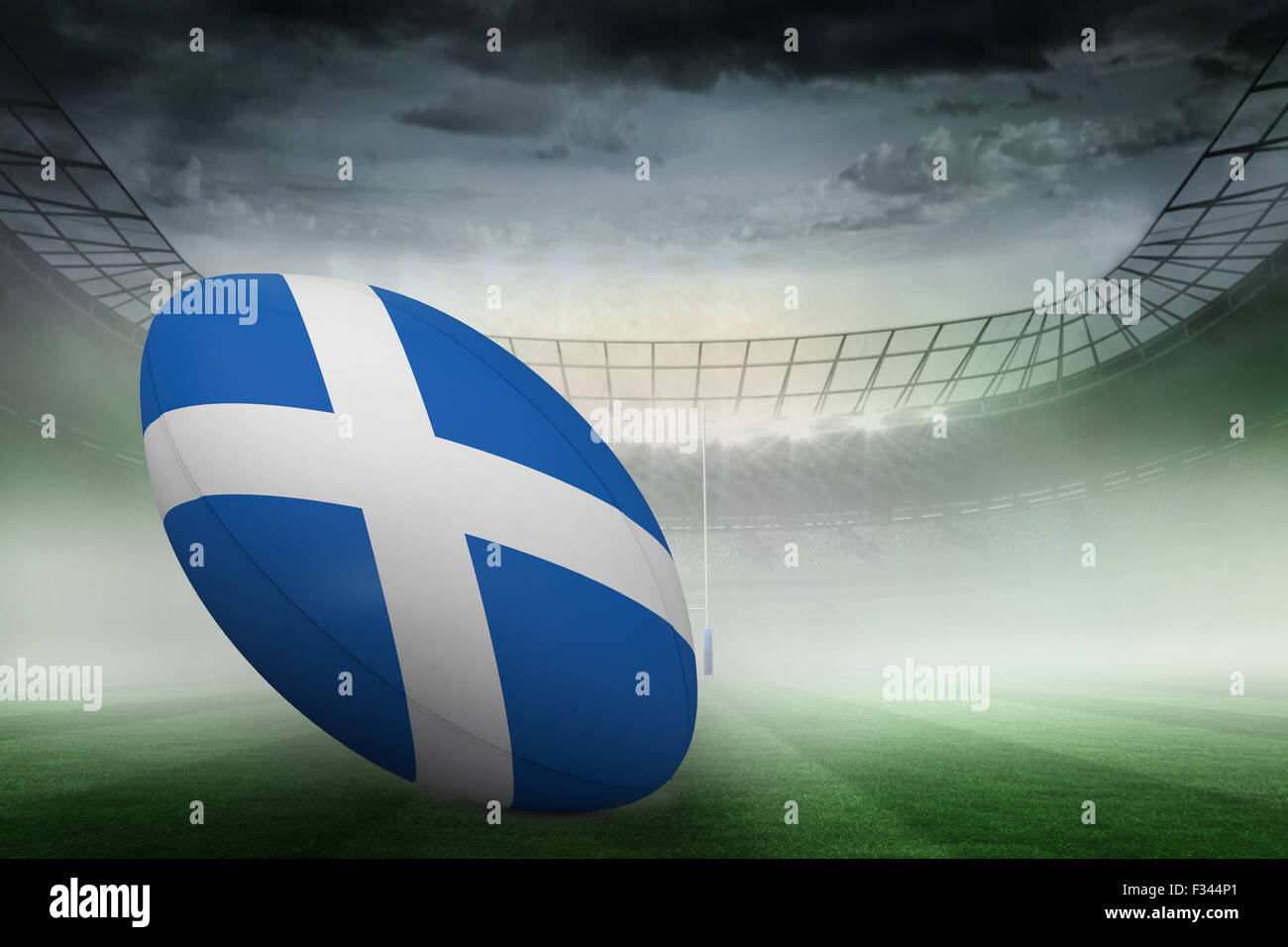 Composite image of scottish flag rugby ball Stock Photo - Alamy