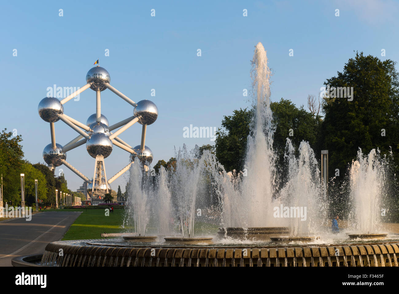 Atomium, the model of an iron molecule, in Brussels Belgium Europe ...