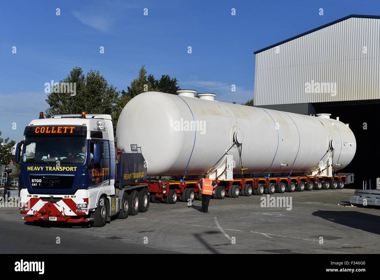 Kingstown, Carlisle, UK. 29th September, 2015. A pressure vessel ...