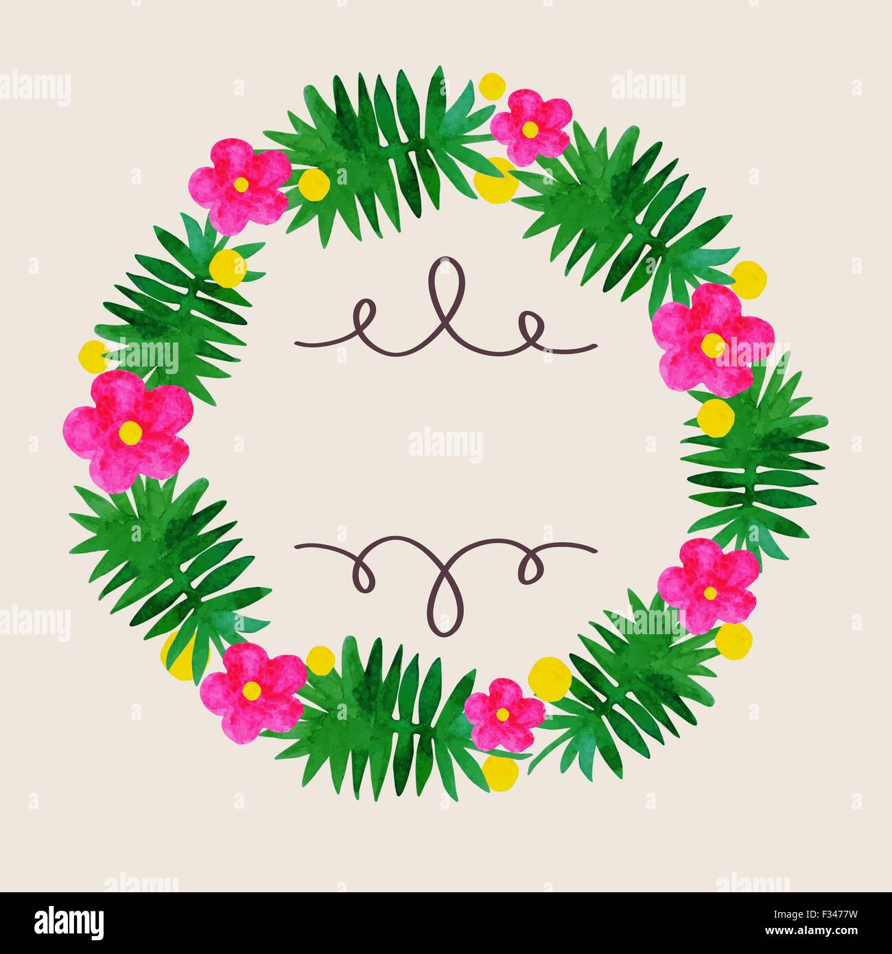 Watercolor floral thank you card Stock Vector Images - Alamy