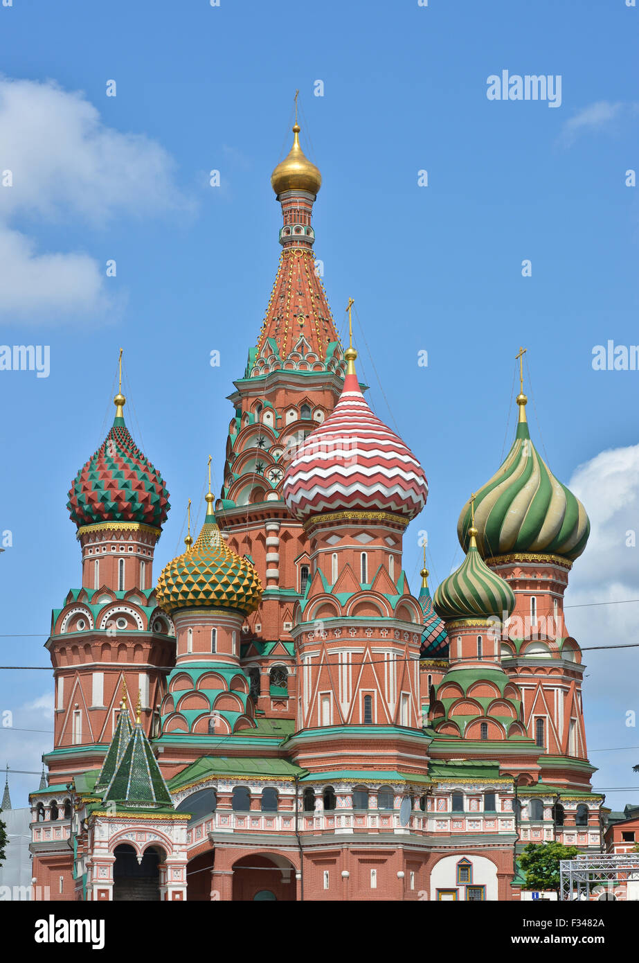 St. Basil's Cathedral. Domes of St. Basil's Cathedral on red square in ...