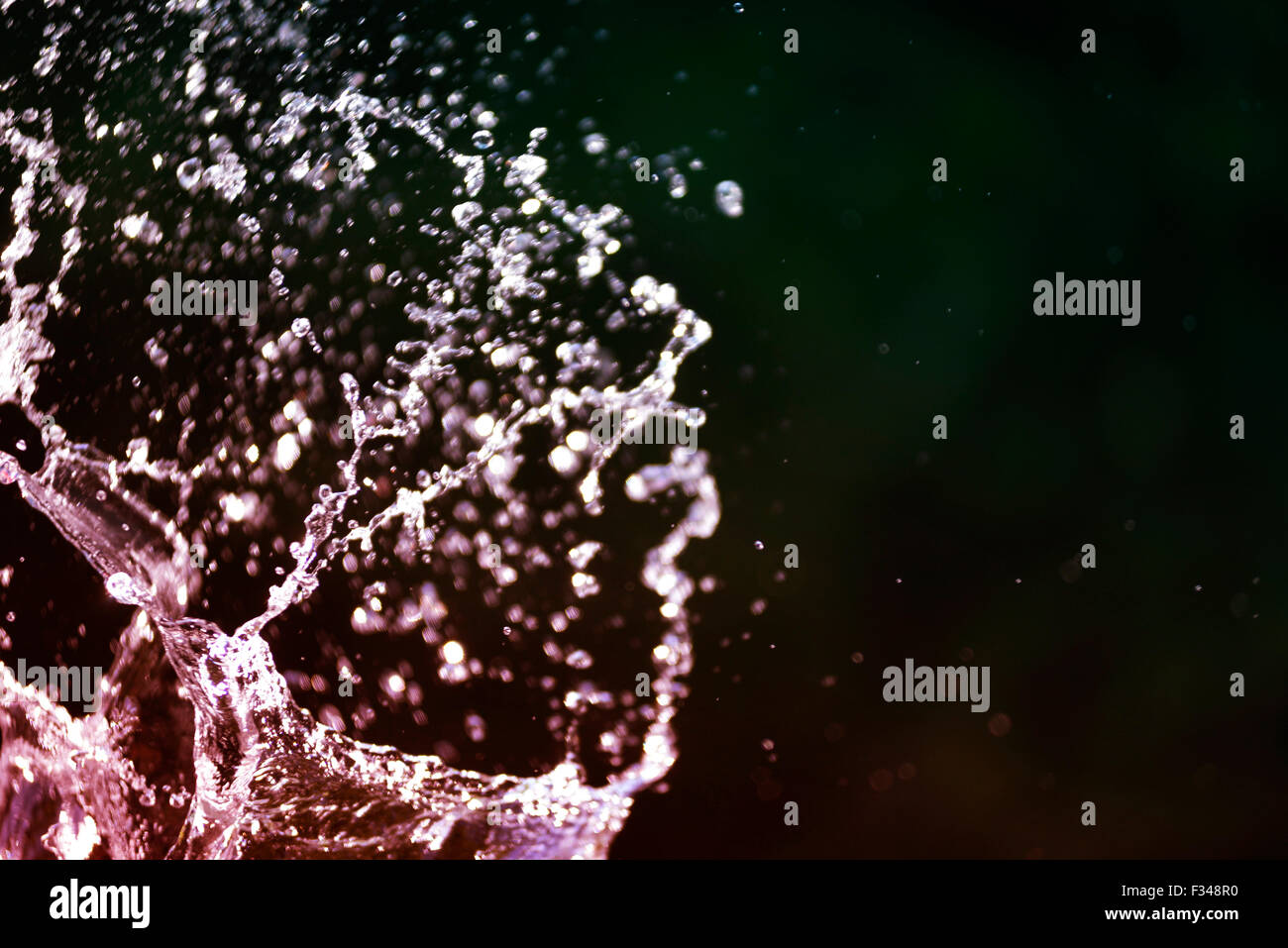 Natural summer water splash on dark background Stock Photo - Alamy