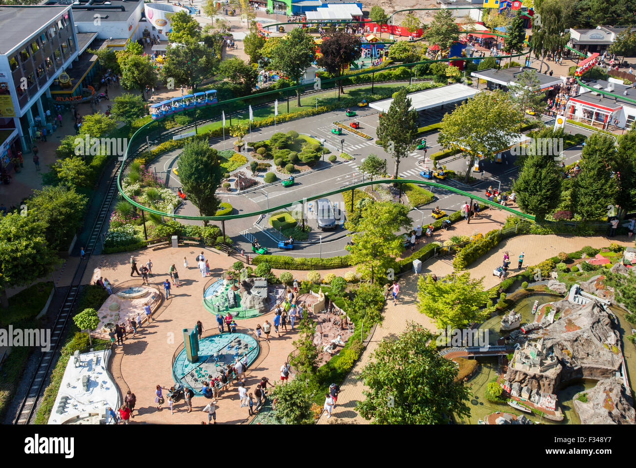 Billund, Denmark -22 aug 2015- Aerial view of Legoland amusement park ...