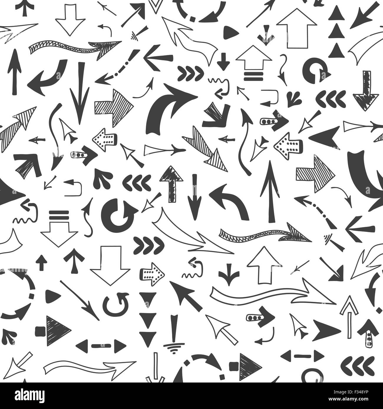 Seamless vector background of arrows of different shapes and sizes ...