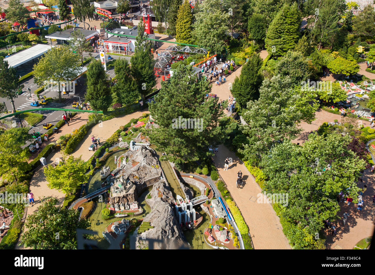 Billund, Denmark -22 aug 2015- Aerial view of Legoland amusement park ...
