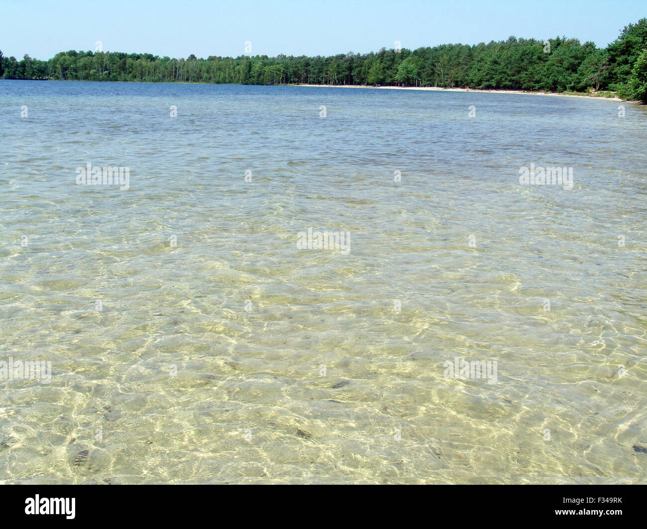 The beautiful wild nature landscape, crystal clear water in the lake in ...