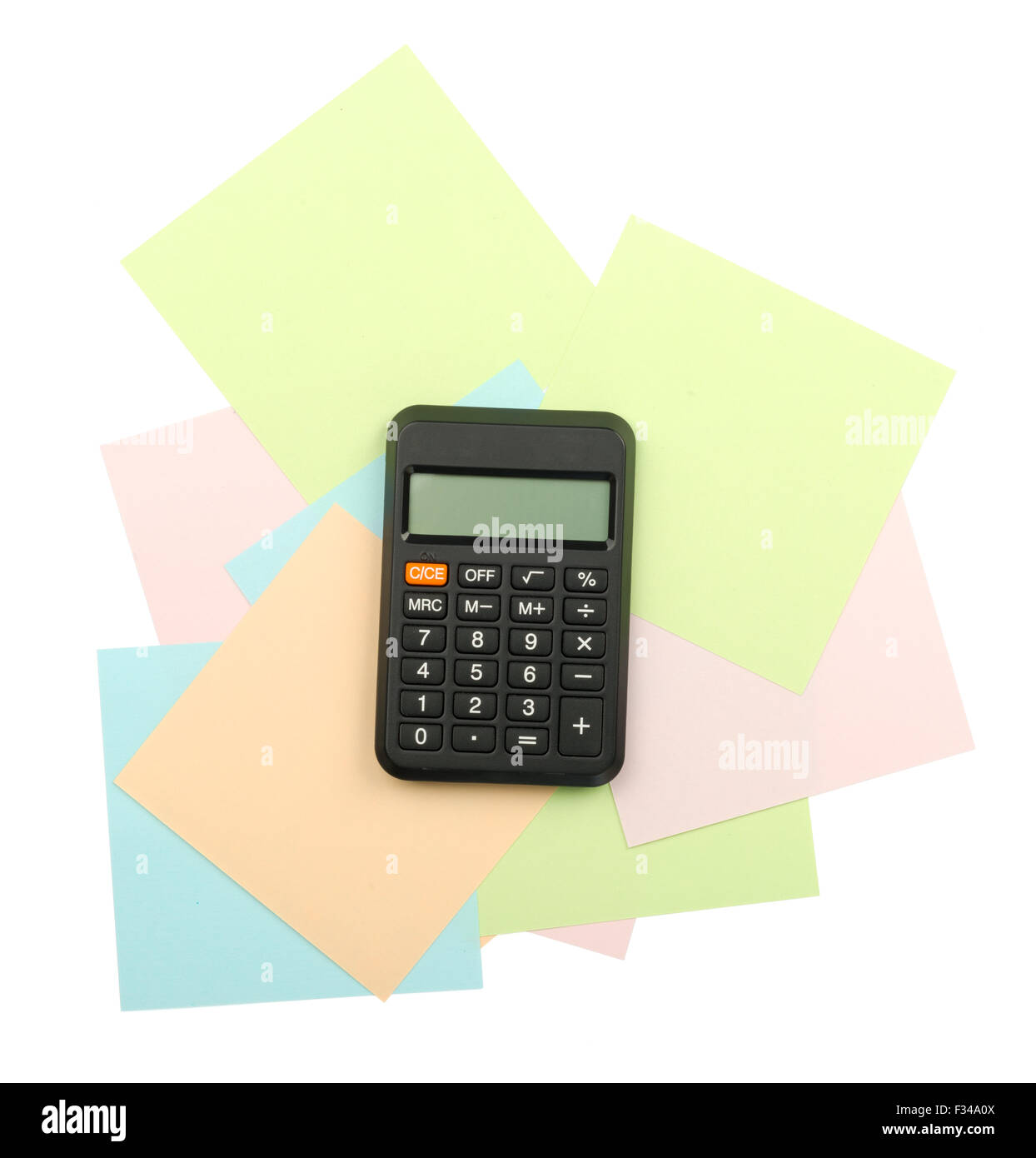 Calculator with stickers Stock Photo - Alamy