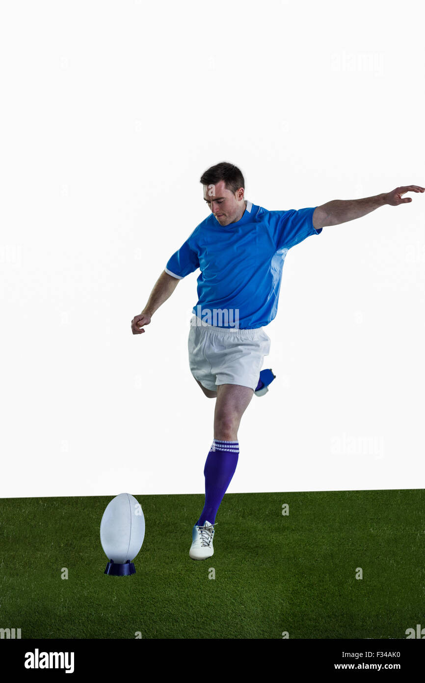 Rugby player drop kicking ball hi-res stock photography and images - Alamy