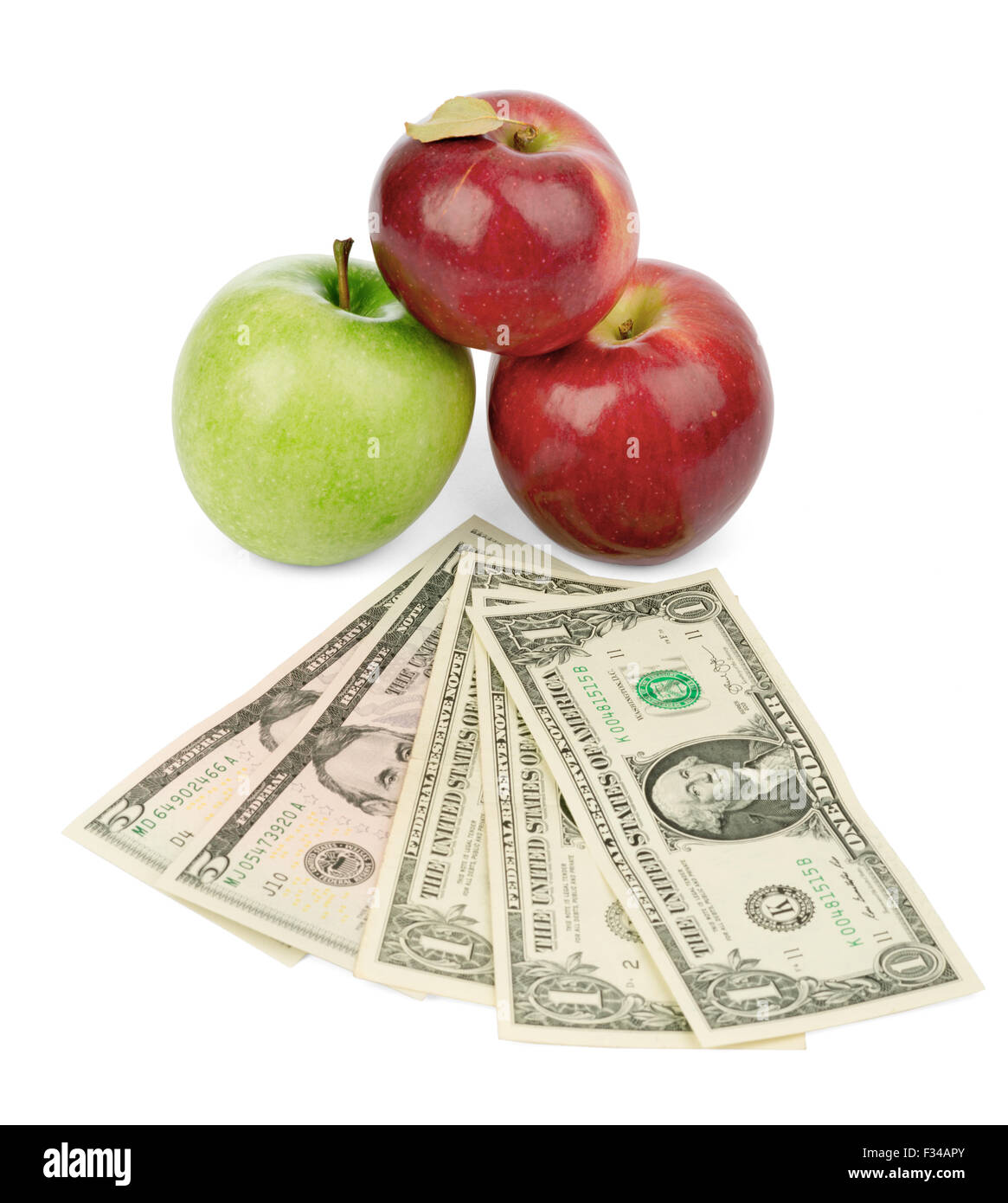 Money and fruit Cut Out Stock Images & Pictures - Alamy