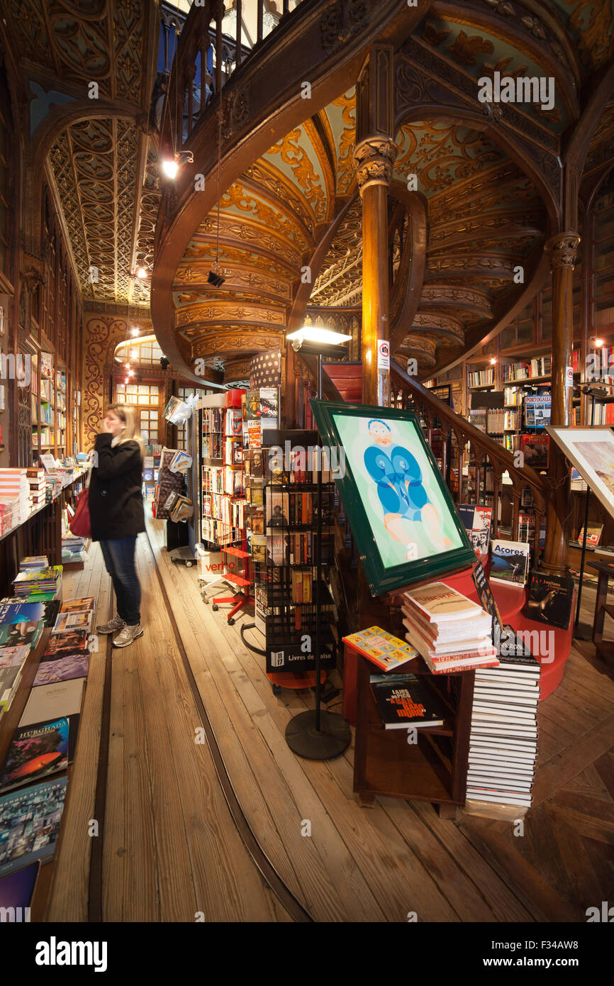 Lello and Irmao Bookshop interior in Porto, Portugal, one of the oldest ...