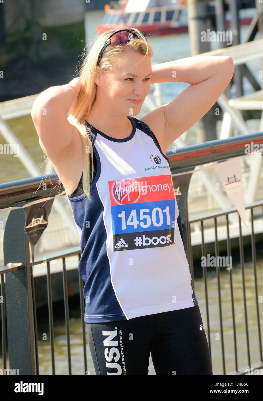 London, UK. Amy Guy at London Marathon 2014 Celebrities Photocall at ...