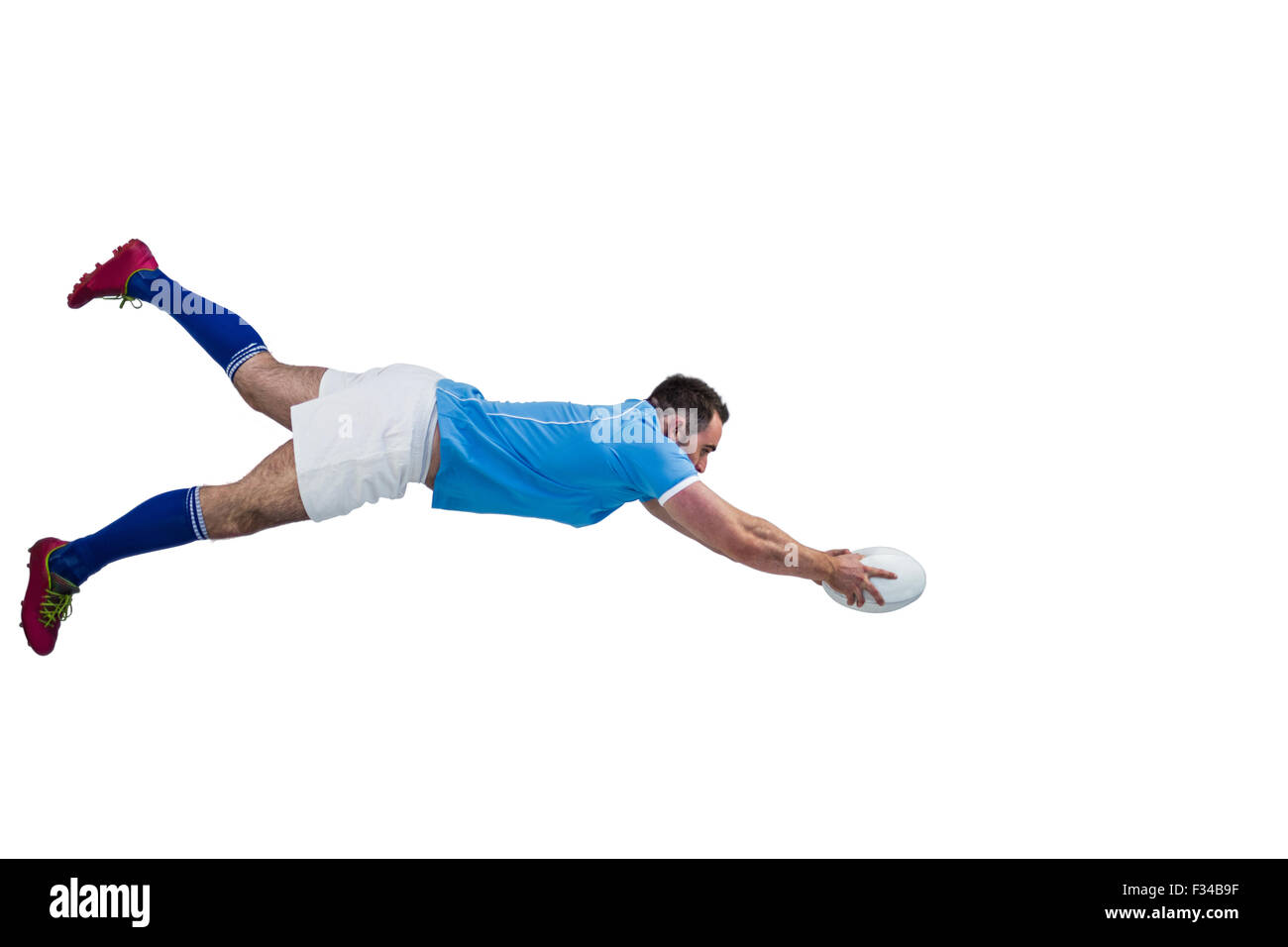 Rugby player scoring a try Stock Photo - Alamy