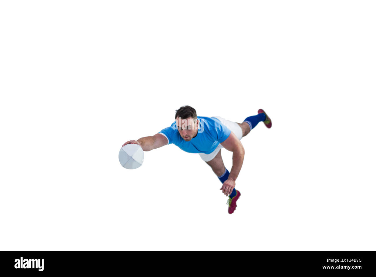 Rugby player scoring a try Stock Photo - Alamy