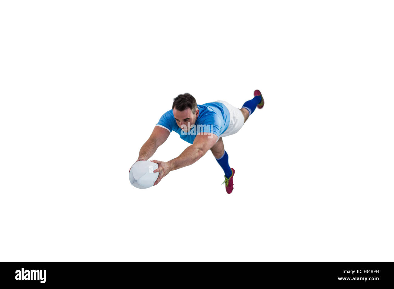 Rugby player scoring a try Stock Photo - Alamy