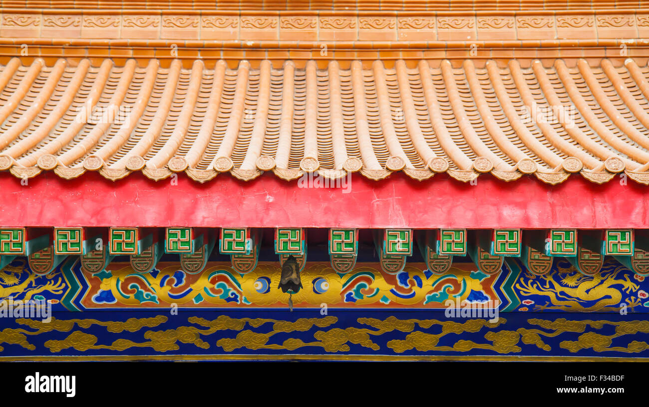 Traditional Chinese style temple at Wat Leng-Noei-Yi in Nonthaburi ...