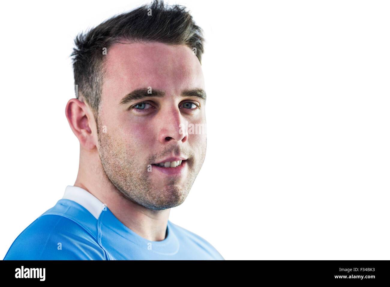 Tough rugby player looking at camera Stock Photo - Alamy
