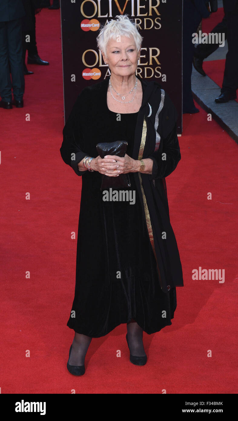 London UK. Dame Judi Dench at Laurence Olivier Awards 2014 - Red Carpet ...