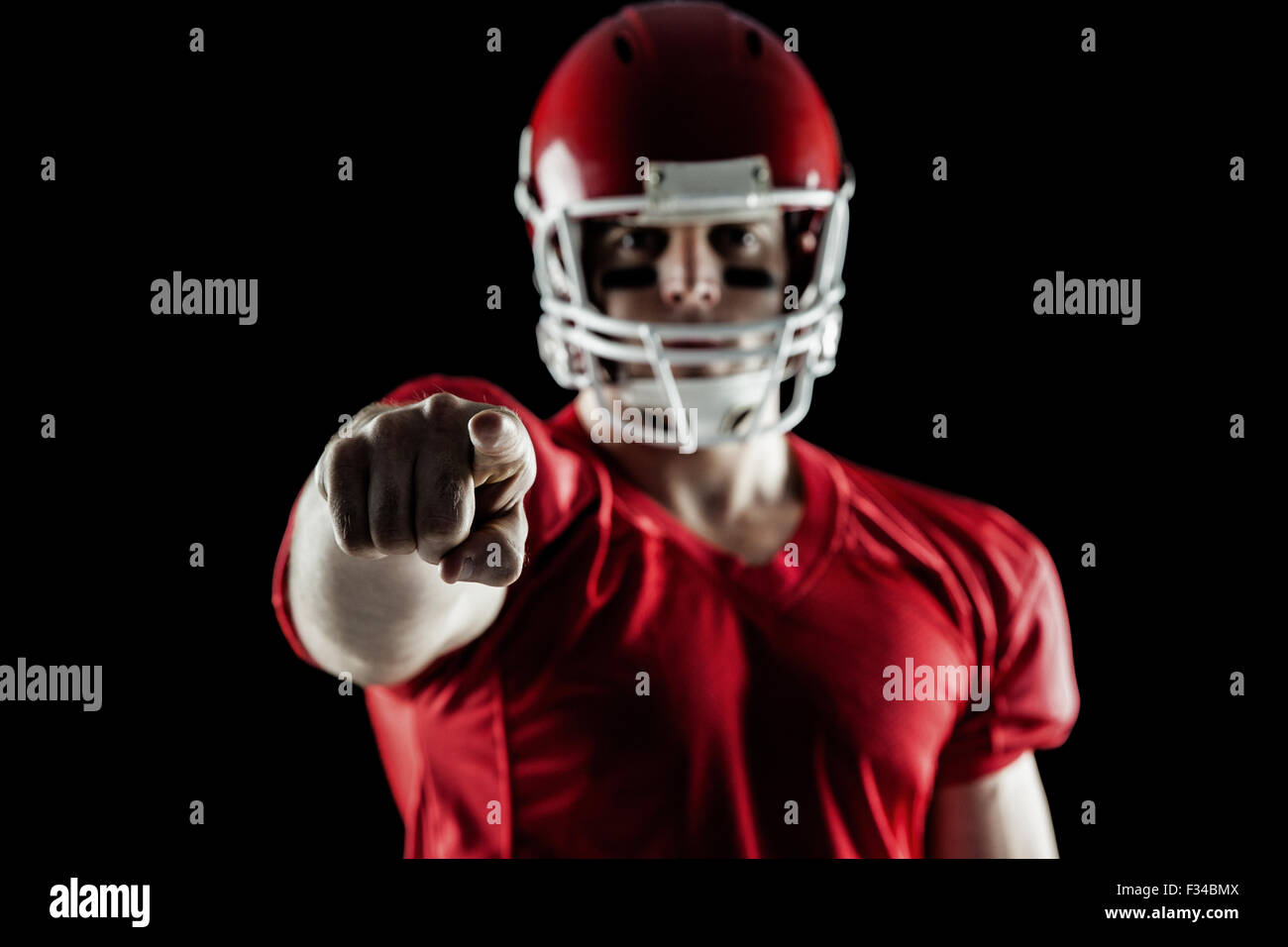 American football player pointing at camera Stock Photo - Alamy