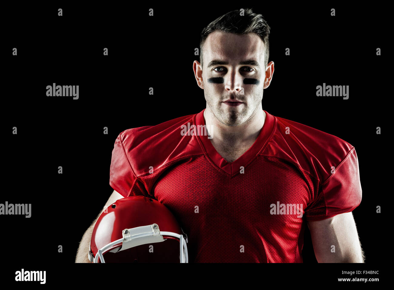 American football player looking at camera Stock Photo - Alamy