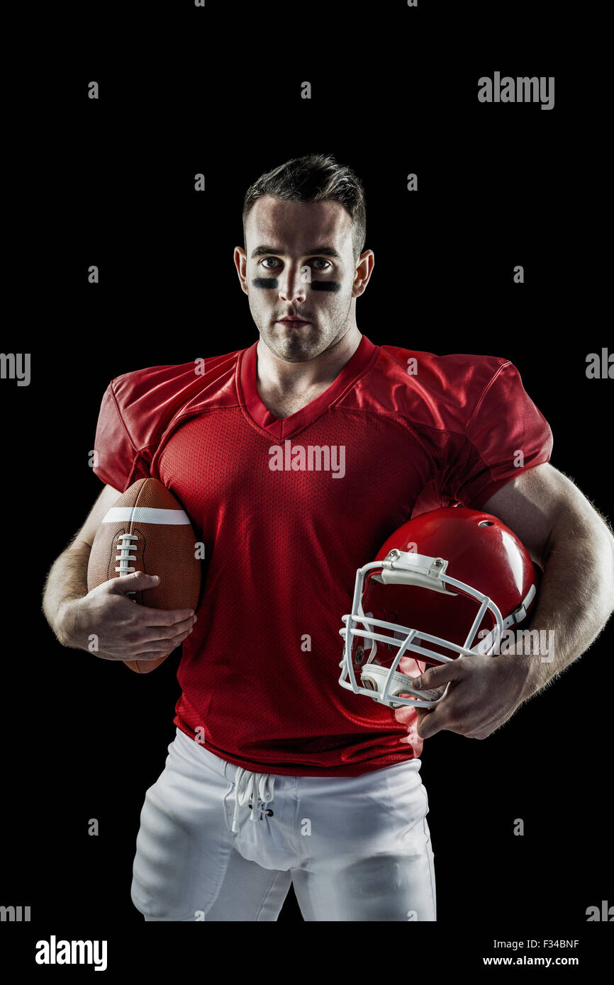 American football player looking at camera Stock Photo - Alamy