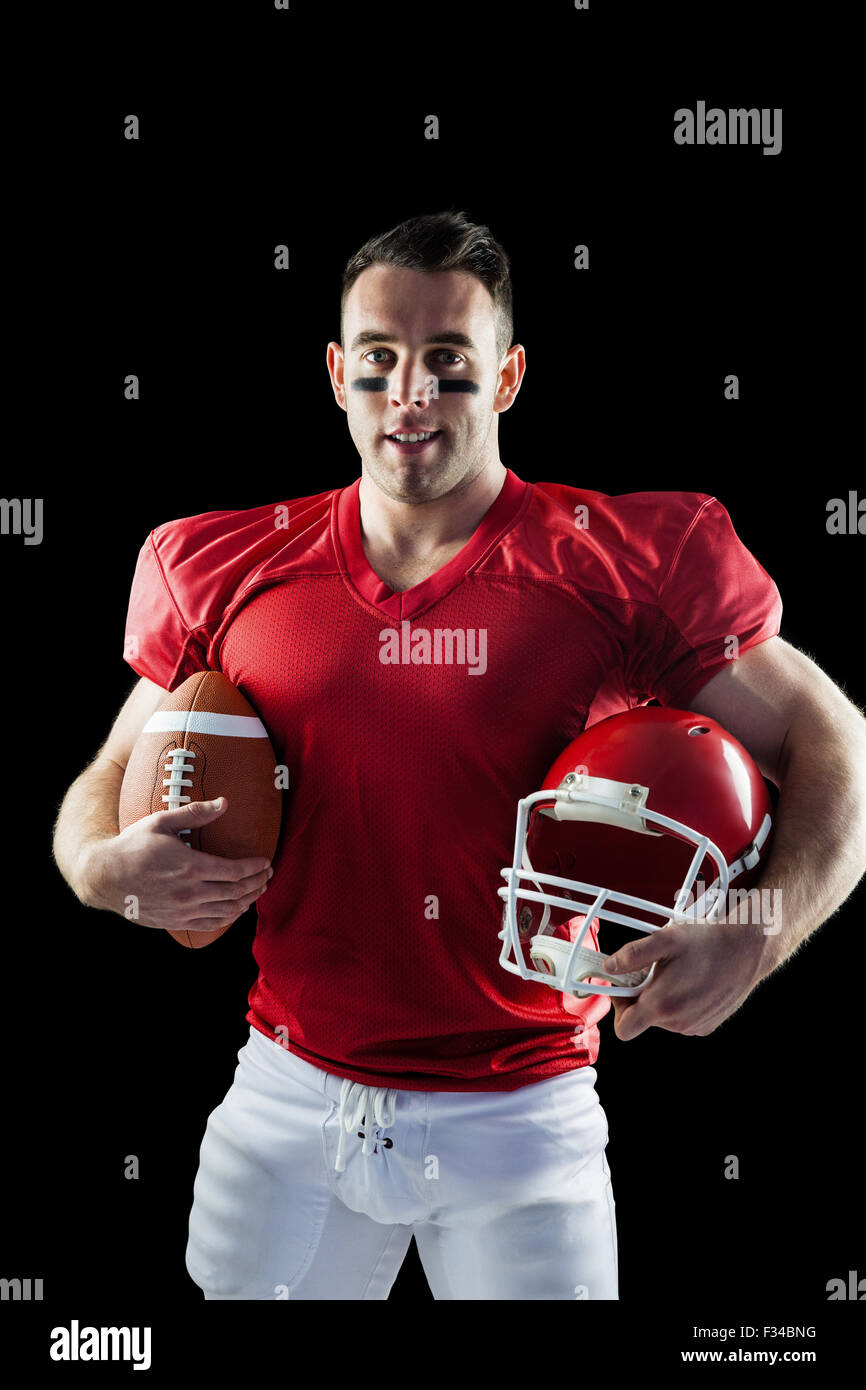 American football player looking at camera Stock Photo - Alamy