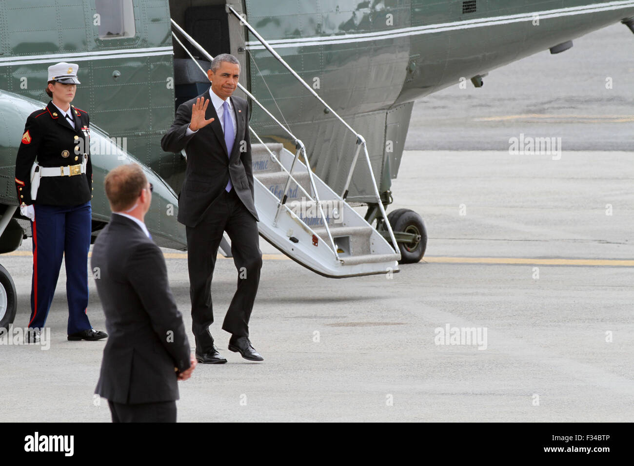 New York, USA. 29th Sep, 2015. President Obama and First Lady Michelle ...
