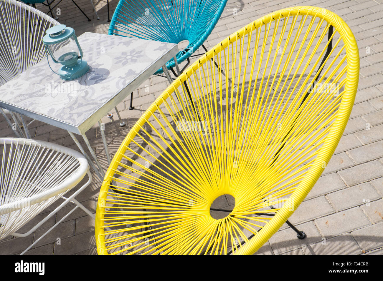 Bright yellow chair Stock Photo - Alamy