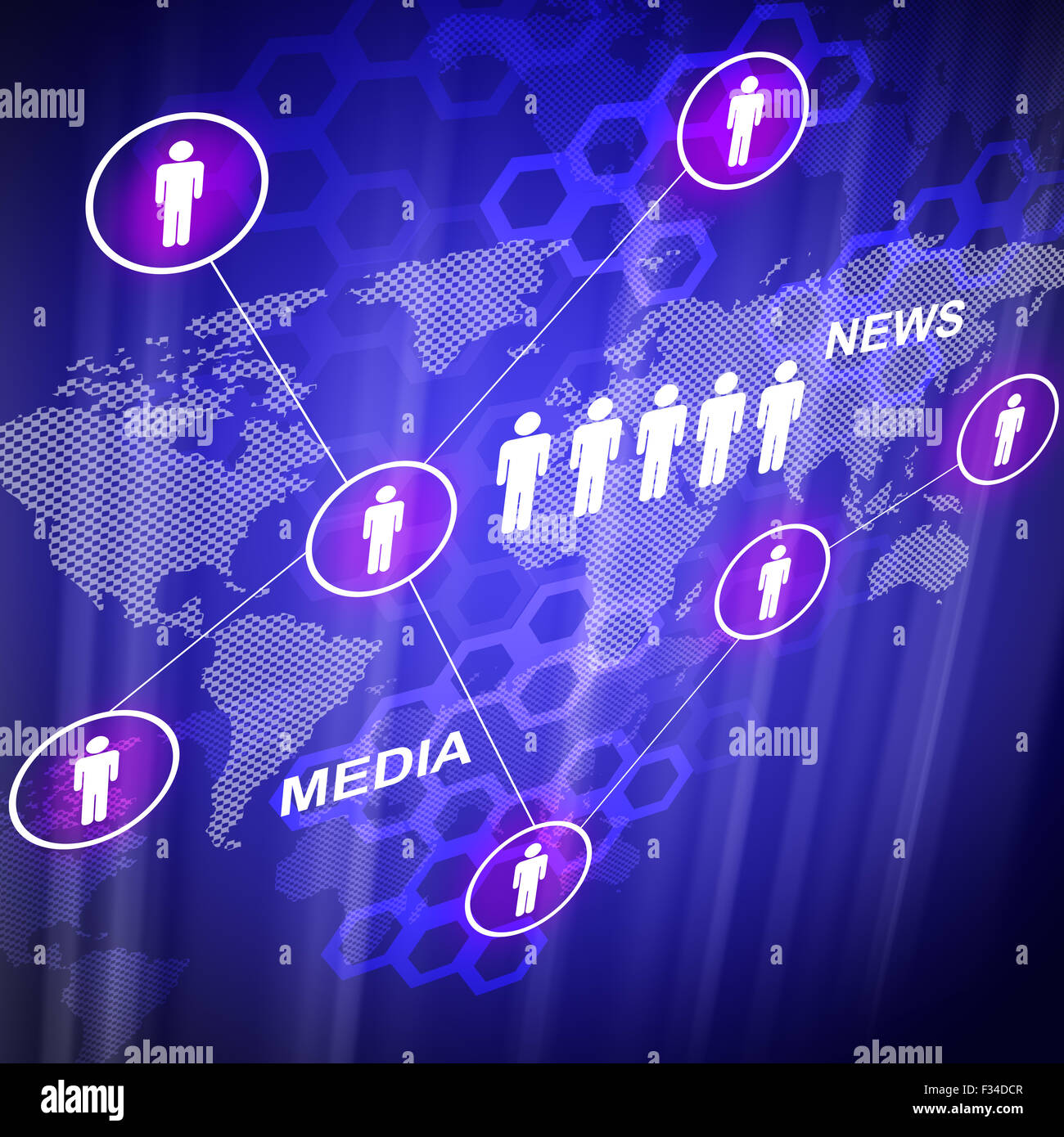 Abstract blue background with people symbols Stock Photo - Alamy