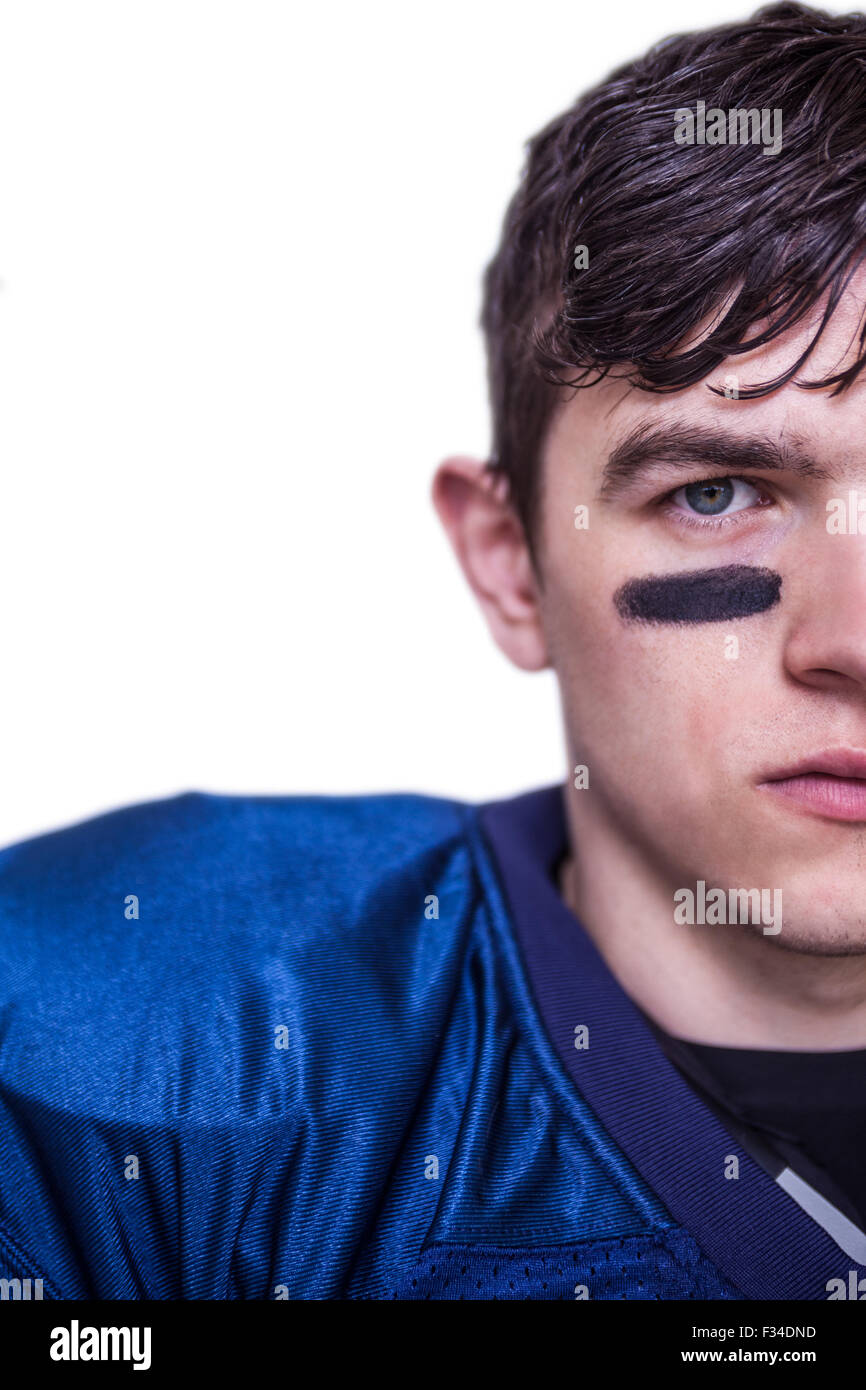 American football player looking at the camera Stock Photo - Alamy