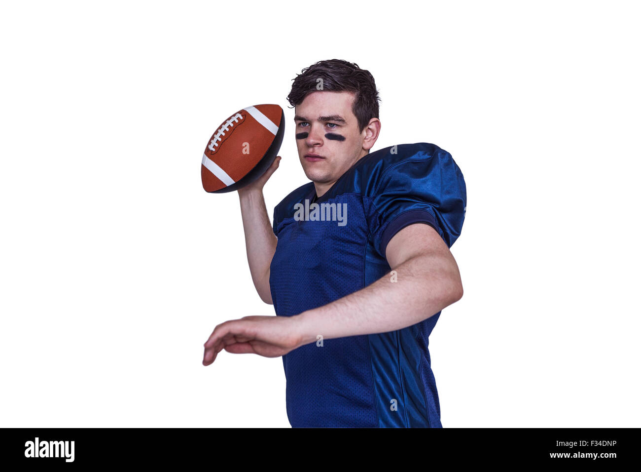 American football player throwing the ball Stock Photo - Alamy
