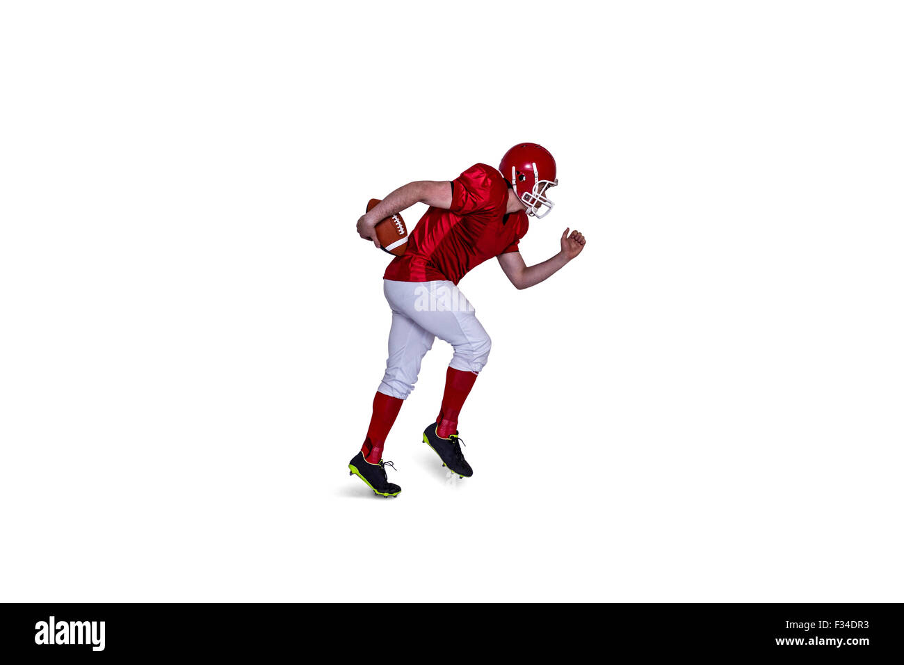American football player running with the ball Stock Photo - Alamy