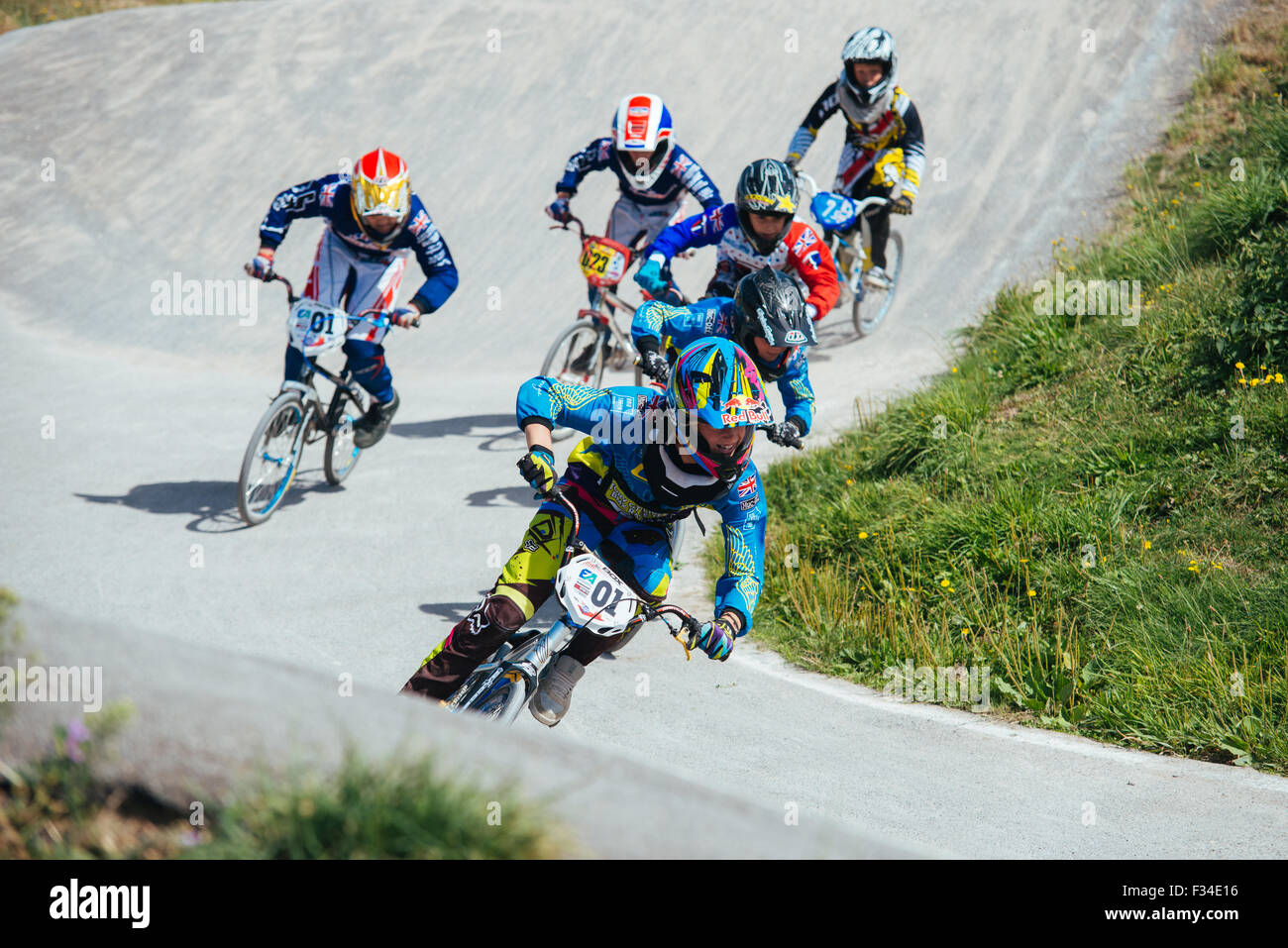 People racing on BMX bikes Stock Photo - Alamy