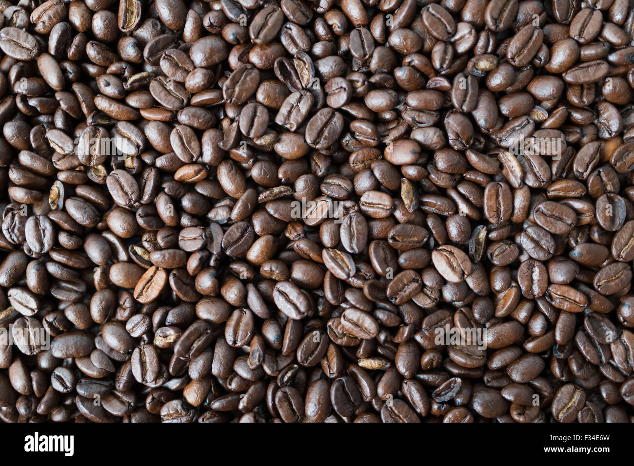 A close up top down shot of some coffee beans Stock Photo - Alamy