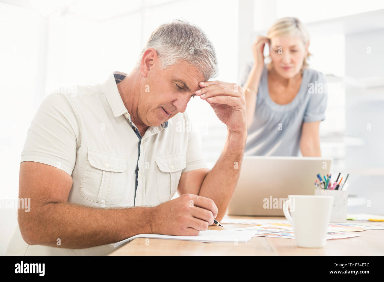 Worried writing hi-res stock photography and images - Alamy