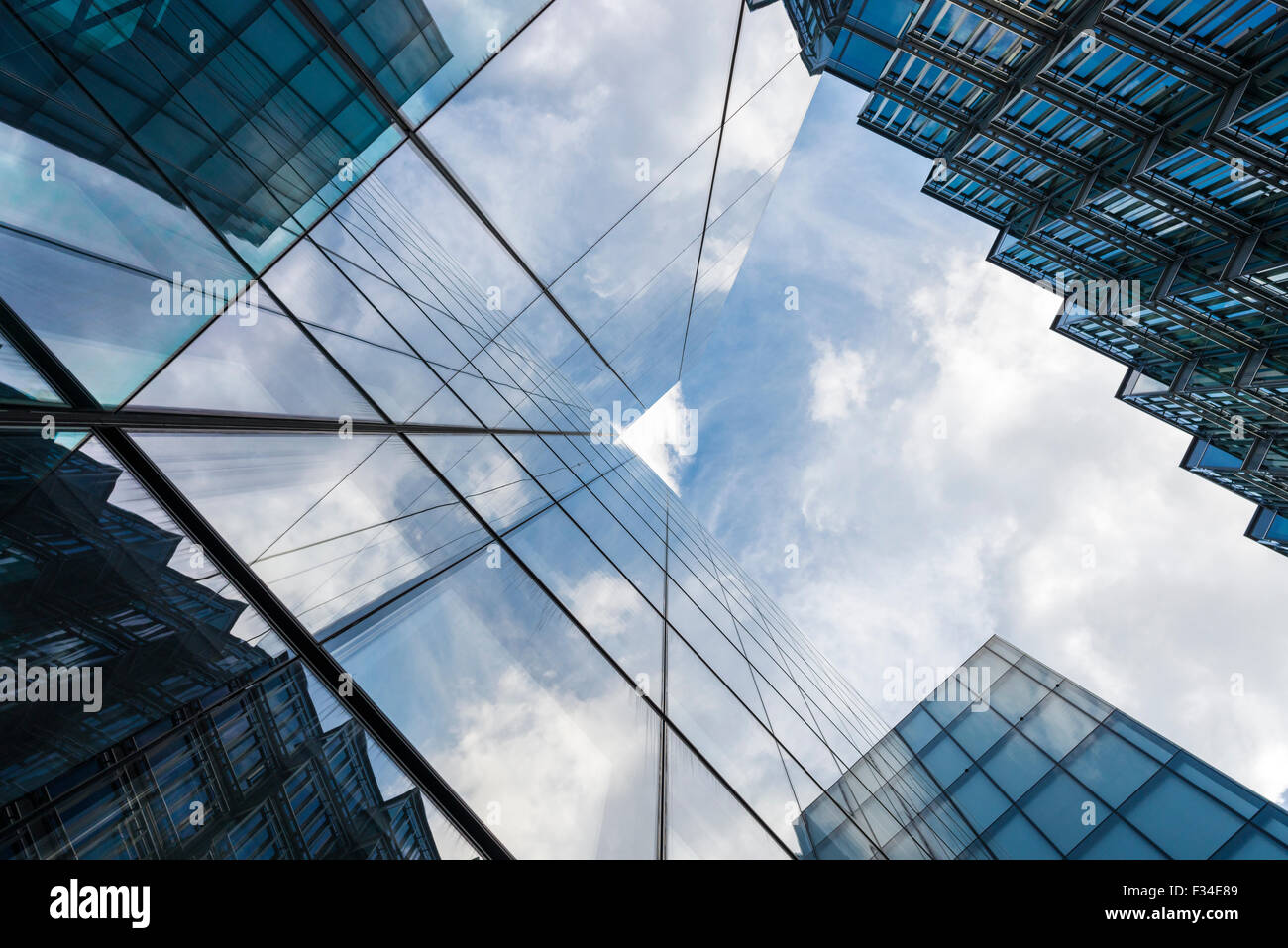 Upward facing shot of some architecture in London Stock Photo - Alamy