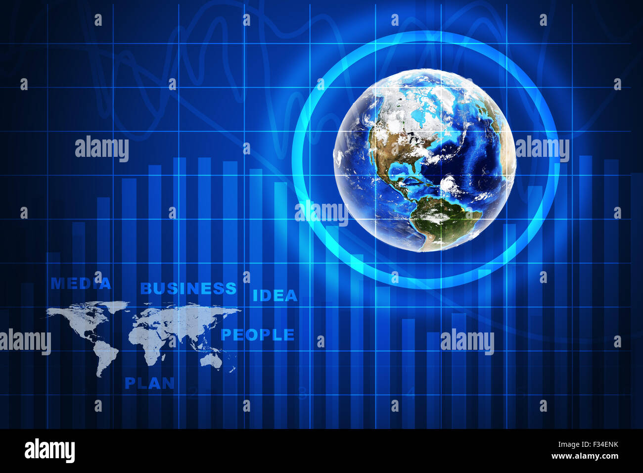 Earth in circle with map Stock Photo - Alamy