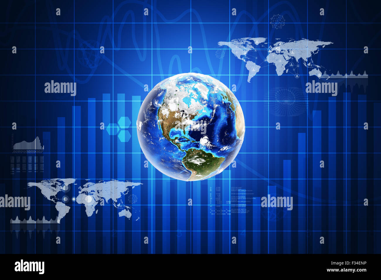Earth with charts Stock Photo - Alamy