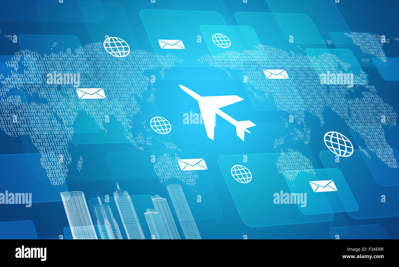 Number world map with city model Stock Photo - Alamy