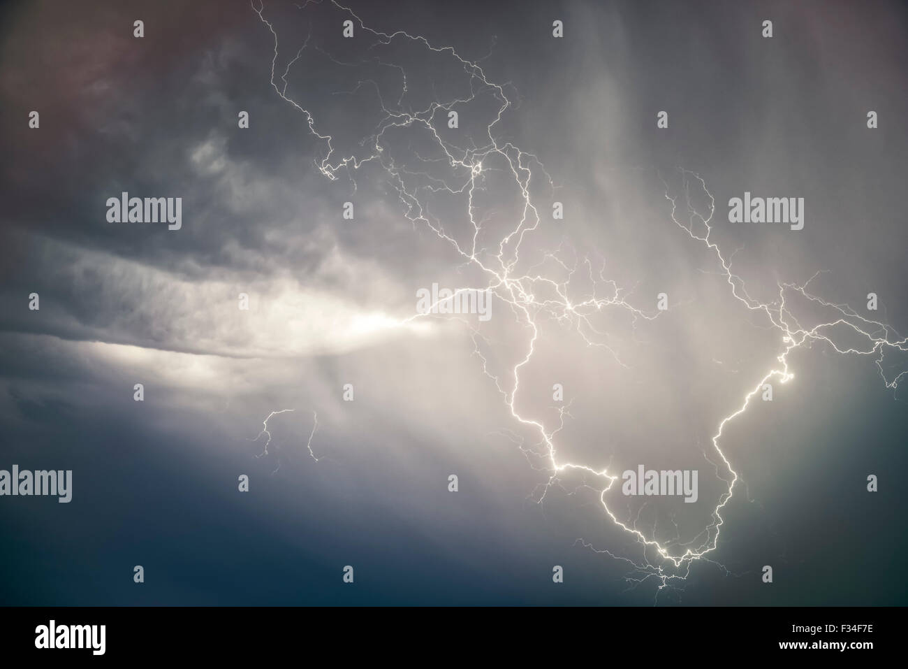Lighting extending from a cloud during an electrical storm Stock Photo ...