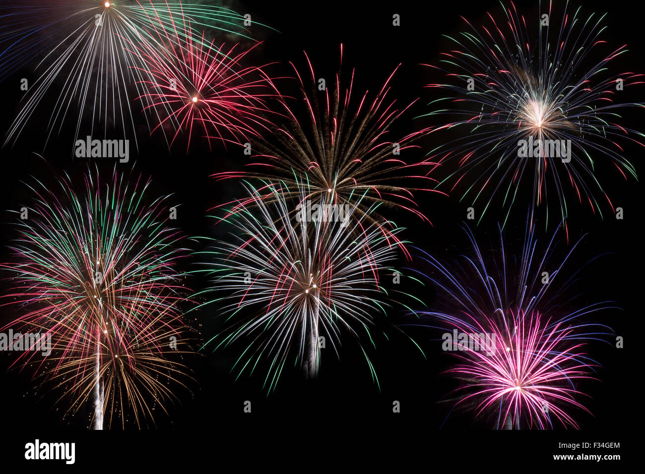 Fireworks Exploding in the Sky Stock Photo - Alamy